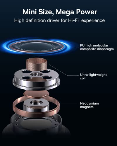 Baseus Wireless Earbuds, 50 Hrs Playback Bluetooth 5.3 Anti-Loss Bluetooth Headphones LED Power Display 60ms Low-Latency Fast-Charging in-Ear Earphone for iPhone and Android (Bowie WM02+)