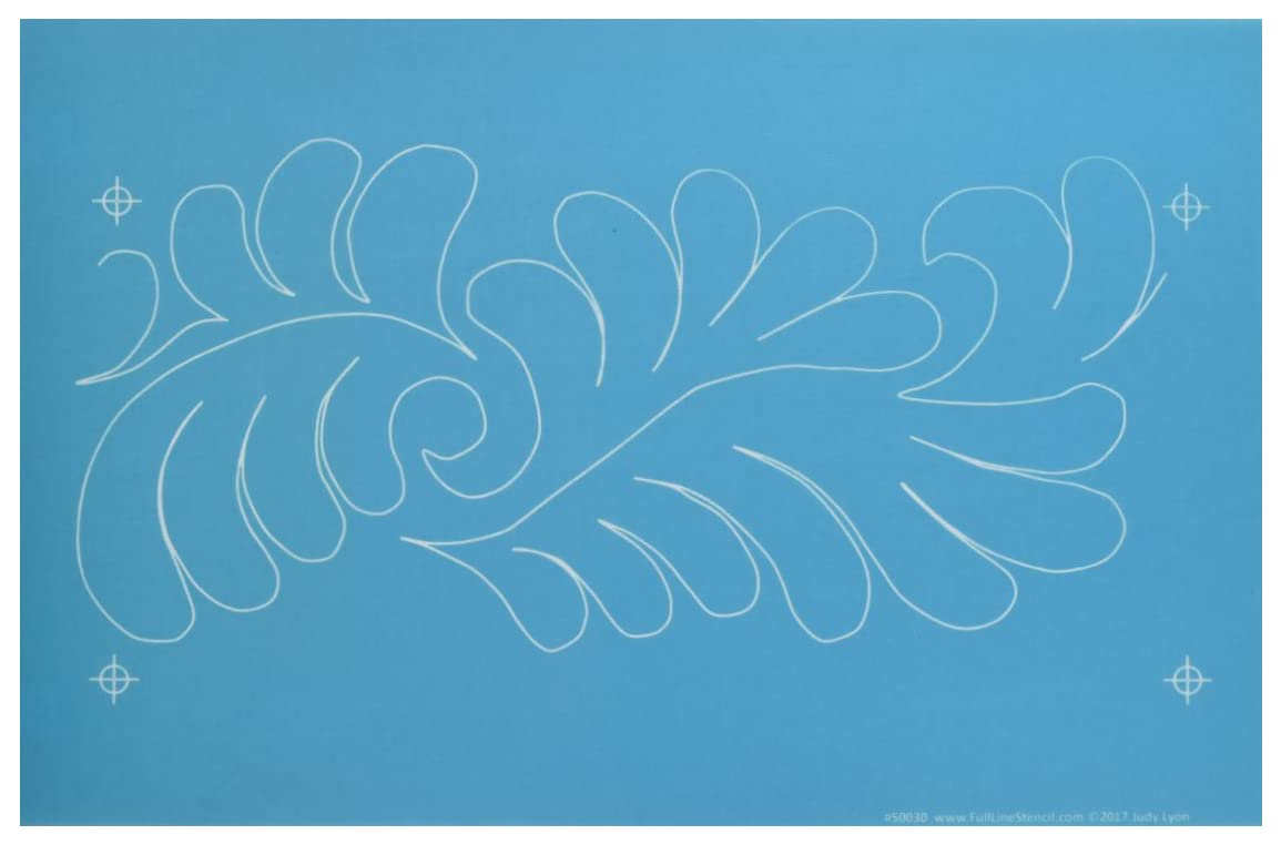 Full Line Stencil - Flurry of Feathers - Edge to Edge Stencil, Continuous Line Template for Free Motion Quilting, Domestic Machine Quilting, Hand Quilting, Long-Arm Quilting (50030)