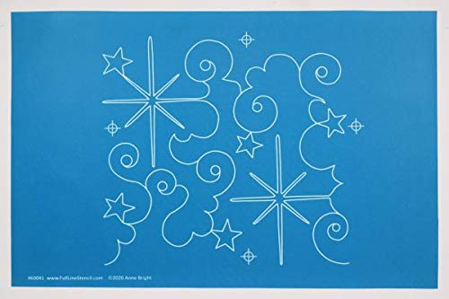 Hancy Creations Christmas Holiday Bundle, Pack of 3 Full Line Stencils, #40005 White Winter with Snowman Border, #60041 Christmas Star, #60042 Christmas Lights (40005, 60041, 60042)