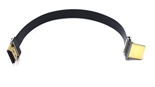 Kework FPV HDMI Cable, 20cm FPV HDMI Slim Flat Cable, 90 Degree Upward Standard HDMI Male Interface to Standard HDMI Male Interface for RED BMCC FS7 C300 (Single Upward)