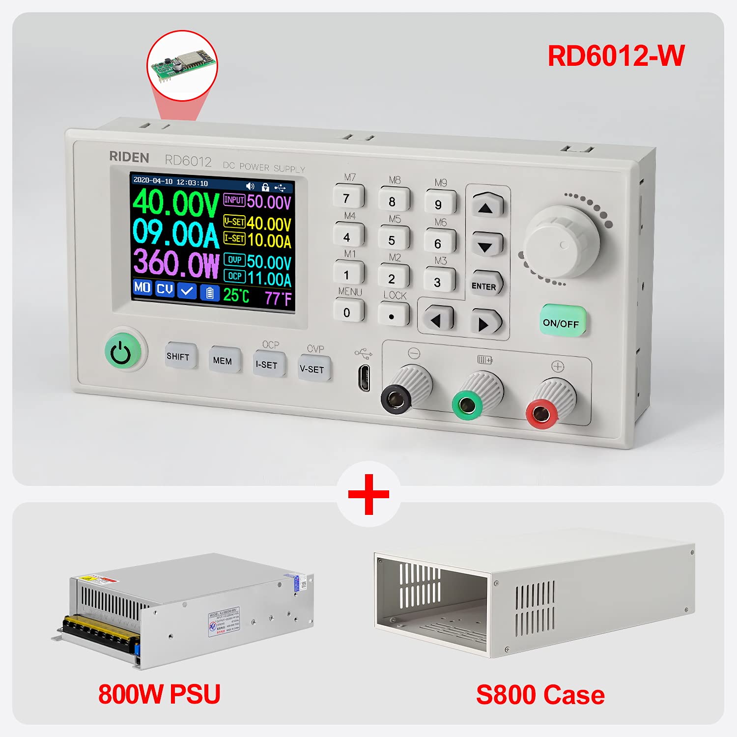RD RD6012W 60V 12A DC DC Step Down Power Supply Whole Set not Assembled (RD6012W+S800 case+ 800W PSU)