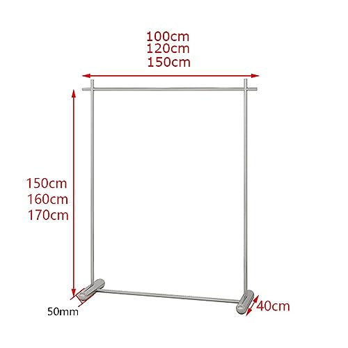 ROLTIN Slim Garment Rails Stainless Steel, Tall Floor Standing Garment Racks Clothes Coat Display Racks Clothing Store Furniture for Small Spaces