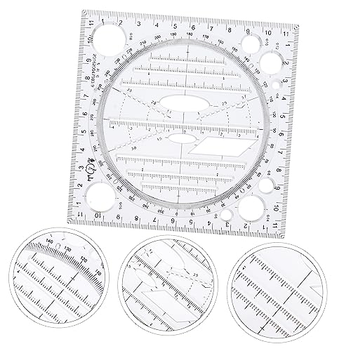 3 Pcs Drawing Millions of Feet Patchwork Ruler Circle Stencil Interior Design Ruler Clear Quilters Ruler Quilting Stencils Geometric Drawings Templates Plastic Plotter Round Child