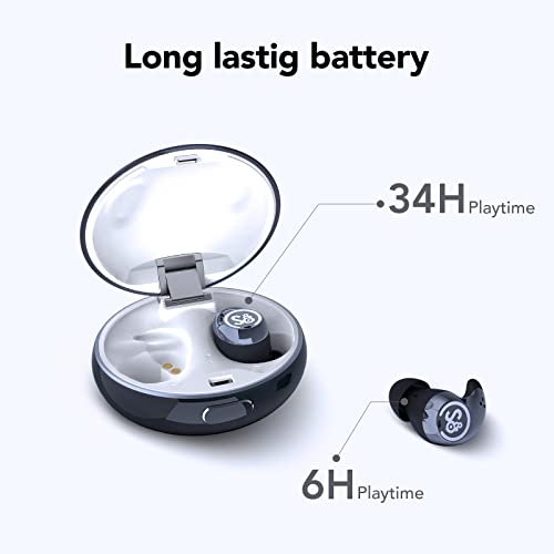 mifo S True Wireless Earbuds Active Noise Canceling, Wireless Earbuds Bluetooth 5.2, 6Mics ENC Noise Cancelling Headphones, IPX7 Waterproof, Deep Bass Wireless Sport Earbuds in Ear Headphone(Black)