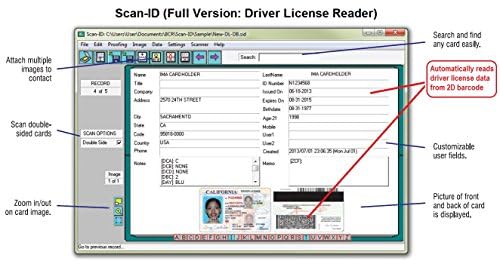 Driver License Scanner with Age Verification (w/Scan-ID Full Version, for Windows)