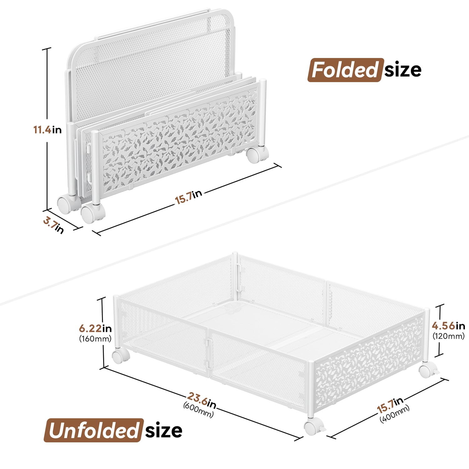 Under Bed Storage, Under the Bed Storage Containers with Wheels, Under Bed Shoe Storage Organizer Drawer for Bedroom Clothes Shoes Blankets -2Pack