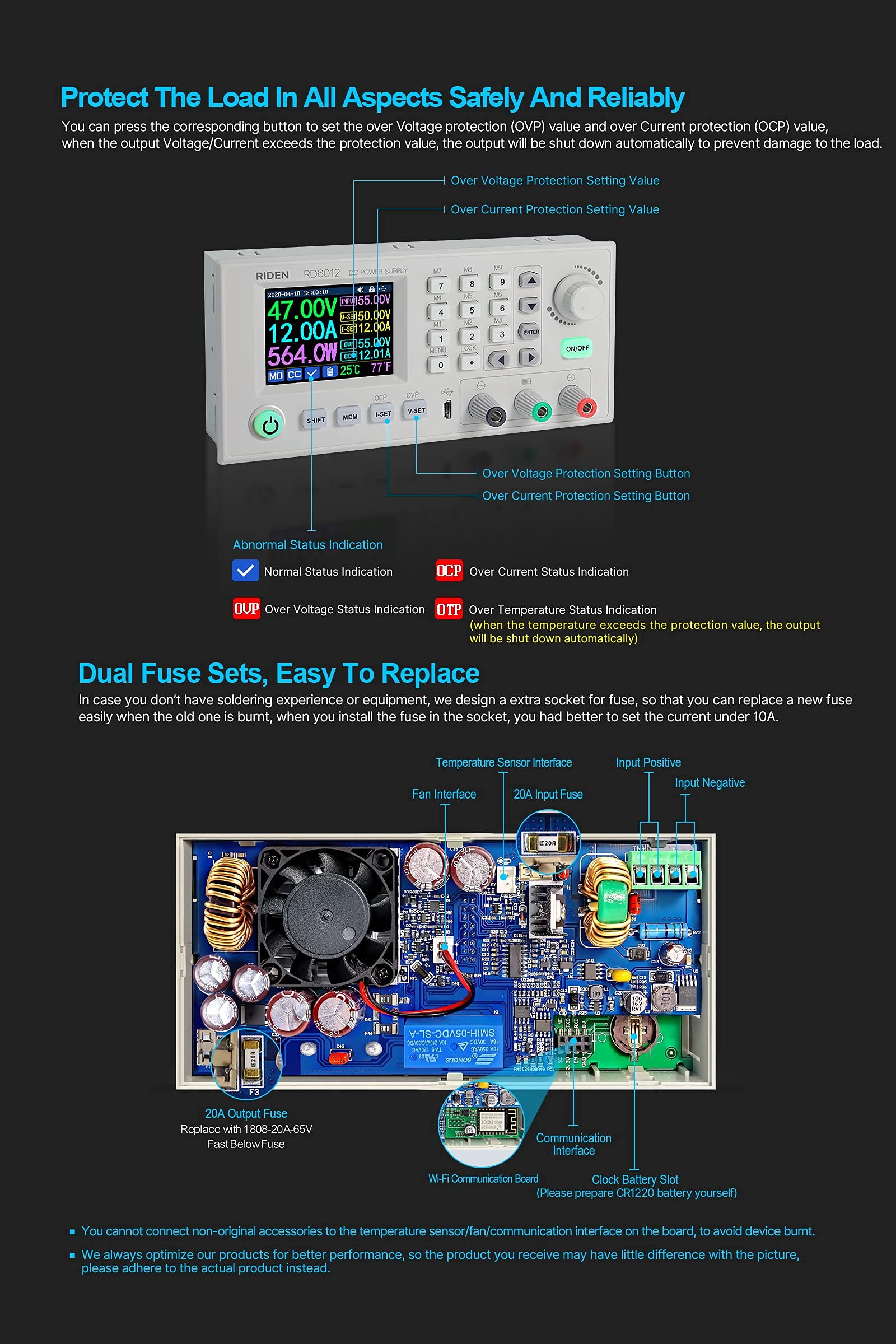 RD RD6012W 60V 12A DC DC Step Down Power Supply Whole Set not Assembled (RD6012W+S800 case+ 800W PSU)