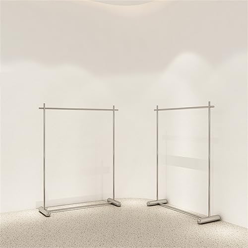 ROLTIN Slim Garment Rails Stainless Steel, Tall Floor Standing Garment Racks Clothes Coat Display Racks Clothing Store Furniture for Small Spaces