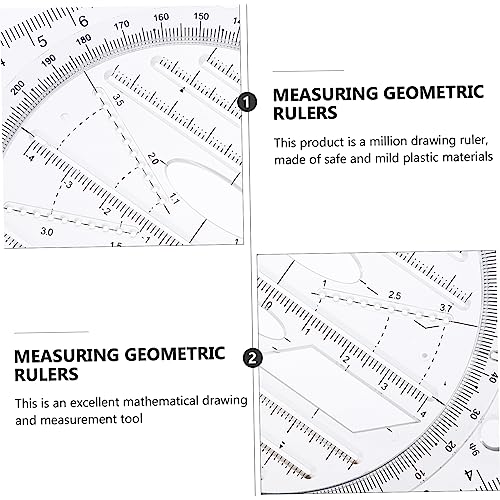 3 Pcs Drawing Millions of Feet Patchwork Ruler Circle Stencil Interior Design Ruler Clear Quilters Ruler Quilting Stencils Geometric Drawings Templates Plastic Plotter Round Child