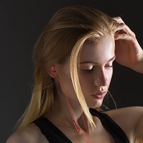FAPO Lightning Earbuds for iPhone, MFi Certified Wired Earbuds in-Ear Noise Isolation Headphones with Microphone, Headphones for iPhone 13/12/11 Series X/XS/Max/XR iPhone 8/8P/7P(Red)