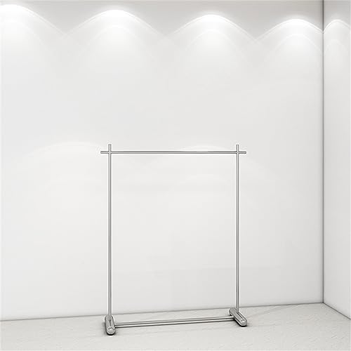 ROLTIN Slim Garment Rails Stainless Steel, Tall Floor Standing Garment Racks Clothes Coat Display Racks Clothing Store Furniture for Small Spaces