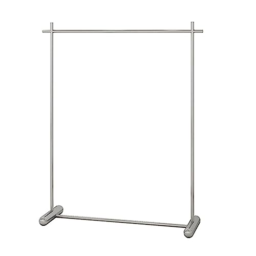 ROLTIN Slim Garment Rails Stainless Steel, Tall Floor Standing Garment Racks Clothes Coat Display Racks Clothing Store Furniture for Small Spaces