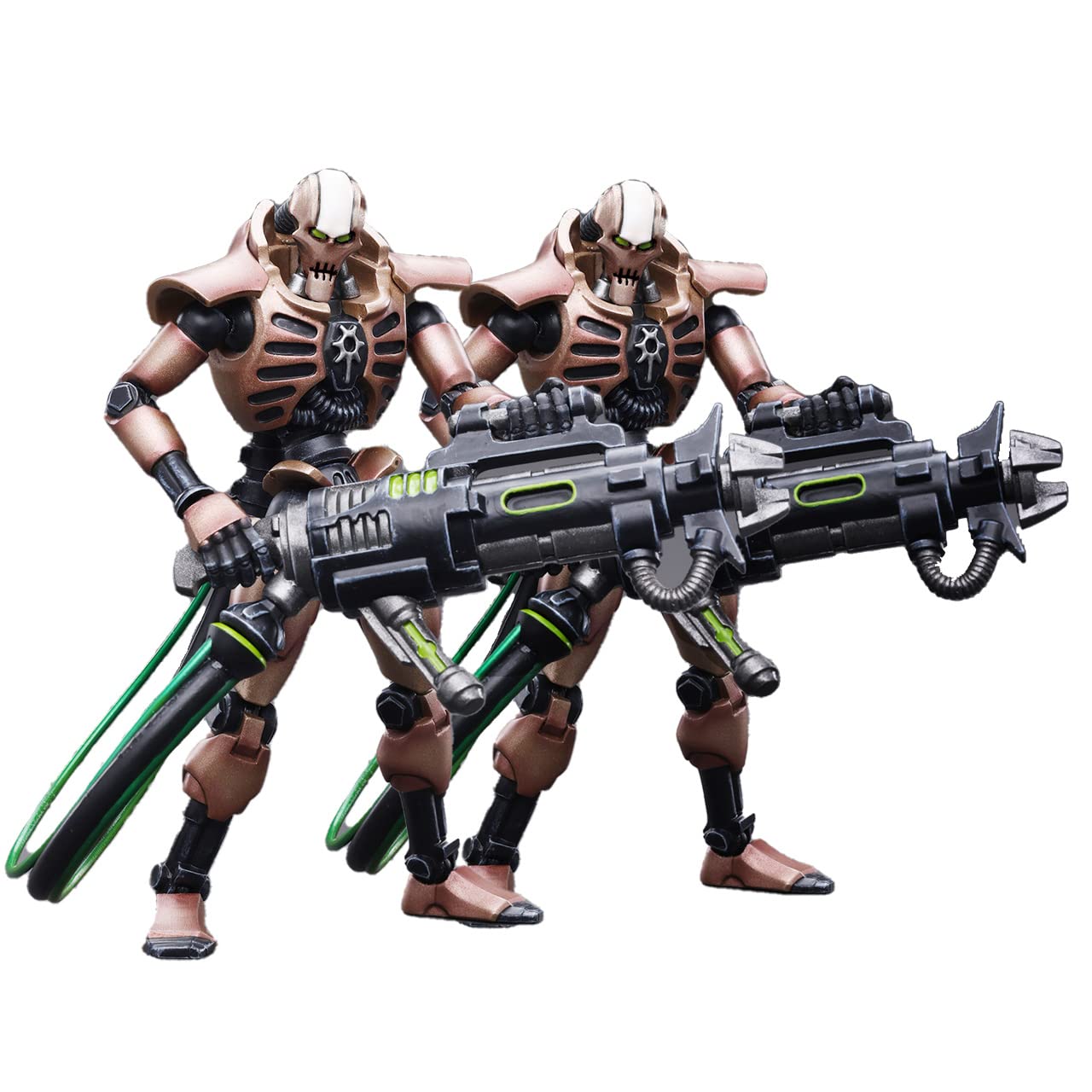 HiPlay JoyToy Warhammer 40K Necrons Szarekhan Dynasty lmmortal with Tesla Carbine 2 Packs Set 1:18 Scale Collectible Action Figure