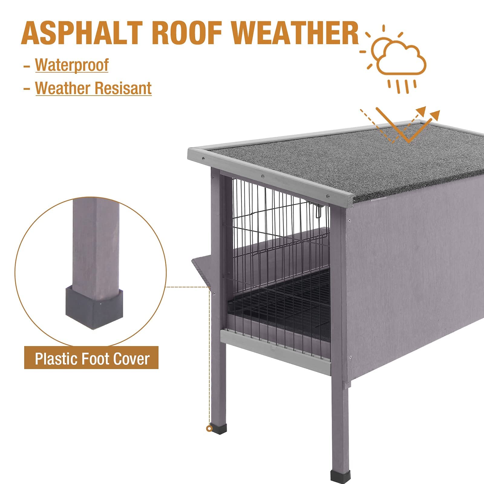 Rabbit Hutch Indoor Rabbit Cage with Metal Wire Pan,Outdoor Bunny cage with Pull Out Tray