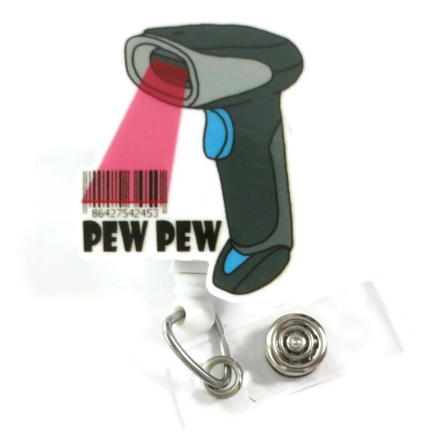 Pew Pew Medical Scanner Badge Reel, Funny Nurse Retractable Badge Holder, Funny Pharmacist Badge Gift, Funny Badge Reels for Nurses, Hospital Badge ID Holders, Lab Tech Badge, RN Gifts