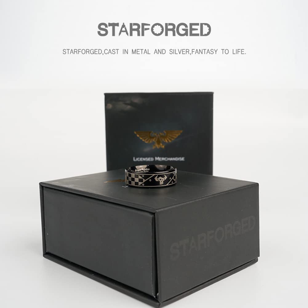 Starforged Warhammer 40K Orks & Fenrisian wolves Leagues of Votann Alloy Men's Ring Orks-9