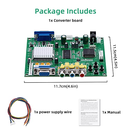Mcbazel Arcade Game RGB/CGA/EGA to VGA HD Game Video Output Converter Board for Arcade Game Monitor to CRT LCD PDP Projector