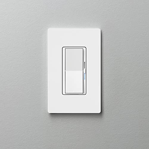 Lutron Diva Smart Dimmer Switch with Wallplate for Caséta Smart Lighting | No Neutral Wire Required | DVRFW-6L-WH-A | White