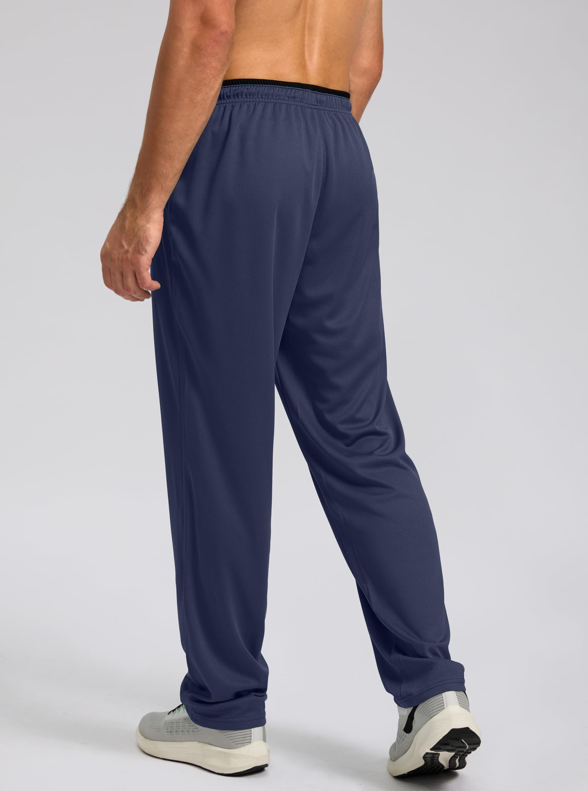 G Gradual Men's Sweatpants Mesh Lightweight with Zip Pockets Breathable Quick Dry Athletic Pants for Workout Running (Navy, Medium)