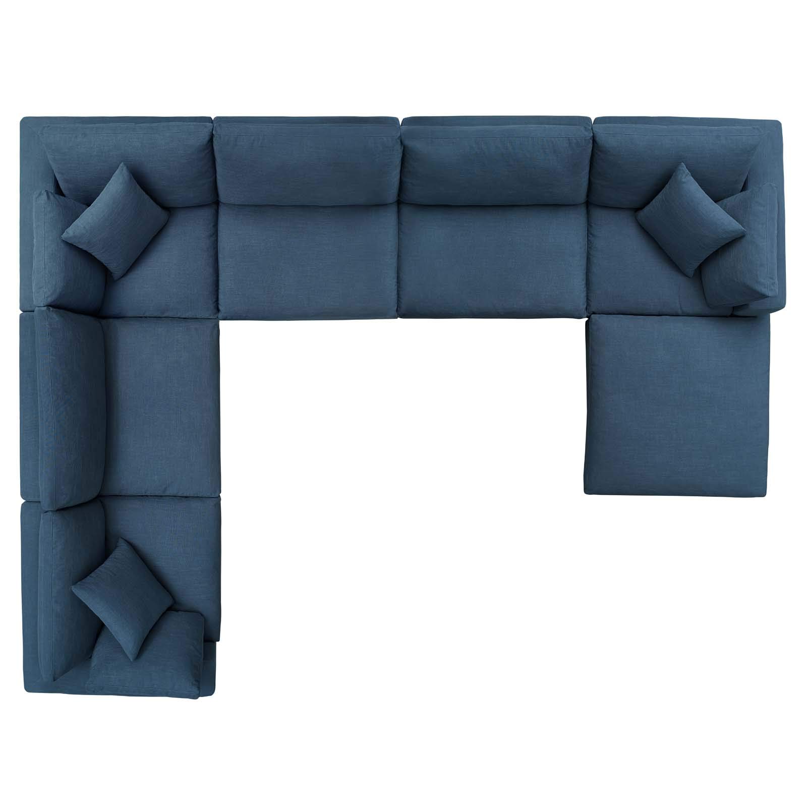 Modway Commix Down-Filled Overstuffed Upholstered 7-Piece Sectional Sofa