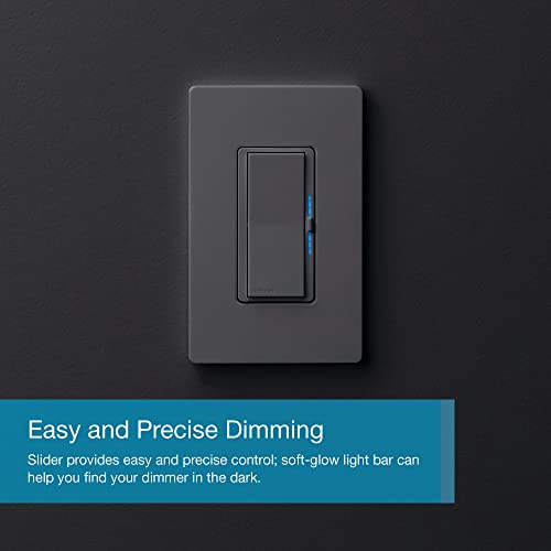 Lutron Diva Smart Dimmer Switch with Wallplate for Caséta Smart Lighting | No Neutral Wire Required | DVRFW-6L-WH-A | White