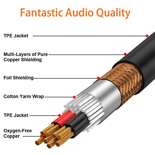 tisino 2 RCA to XLR Male Y Splitter Cable, Unbalanced Dual RCA Male to 1 XLR Splitter Duplicator Lead Y-Cable Adapter - 3.3 feet