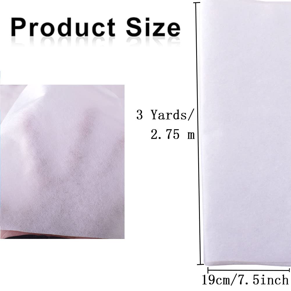 Non Woven Fusible Interface Blue/White Non Woven Interface Fabric 100% Air Filter For Face Mask DIY Supplies By Yard (3 Yards, White)