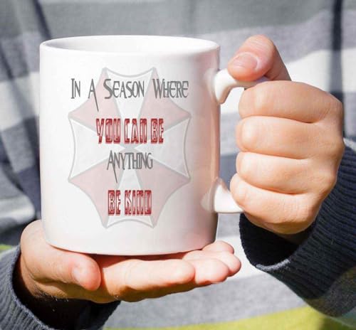 Christmas - Be Kind Quote Gift Idea for Sister on Father's Day - Grey Multicolor Unisex Sweat 11 Oz White Ceramic Coffee Mug