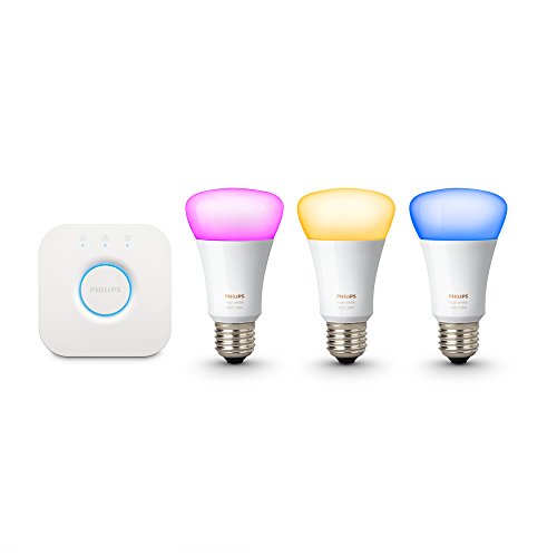 Philips Hue White and Color Ambiance 2nd Generation Smart Bulb Starter Kit (Older Model 3 A19 Bulbs and 1 Hub Works with Alexa Apple HomeKit and Google Assistant)
