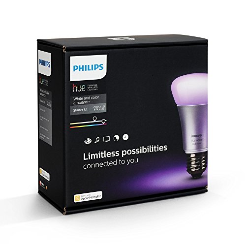 Philips Hue White and Color Ambiance 2nd Generation Smart Bulb Starter Kit (Older Model 3 A19 Bulbs and 1 Hub Works with Alexa Apple HomeKit and Google Assistant)
