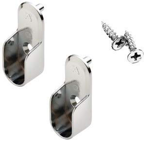 Oval Closet Rod with End Supports (CHROME - 24 inch)
