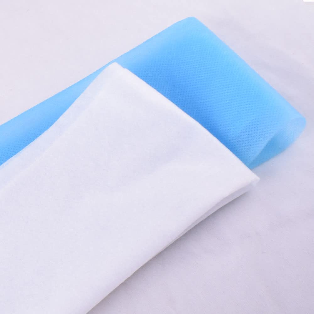 Non Woven Fusible Interface Blue/White Non Woven Interface Fabric 100% Air Filter For Face Mask DIY Supplies By Yard (3 Yards, White)
