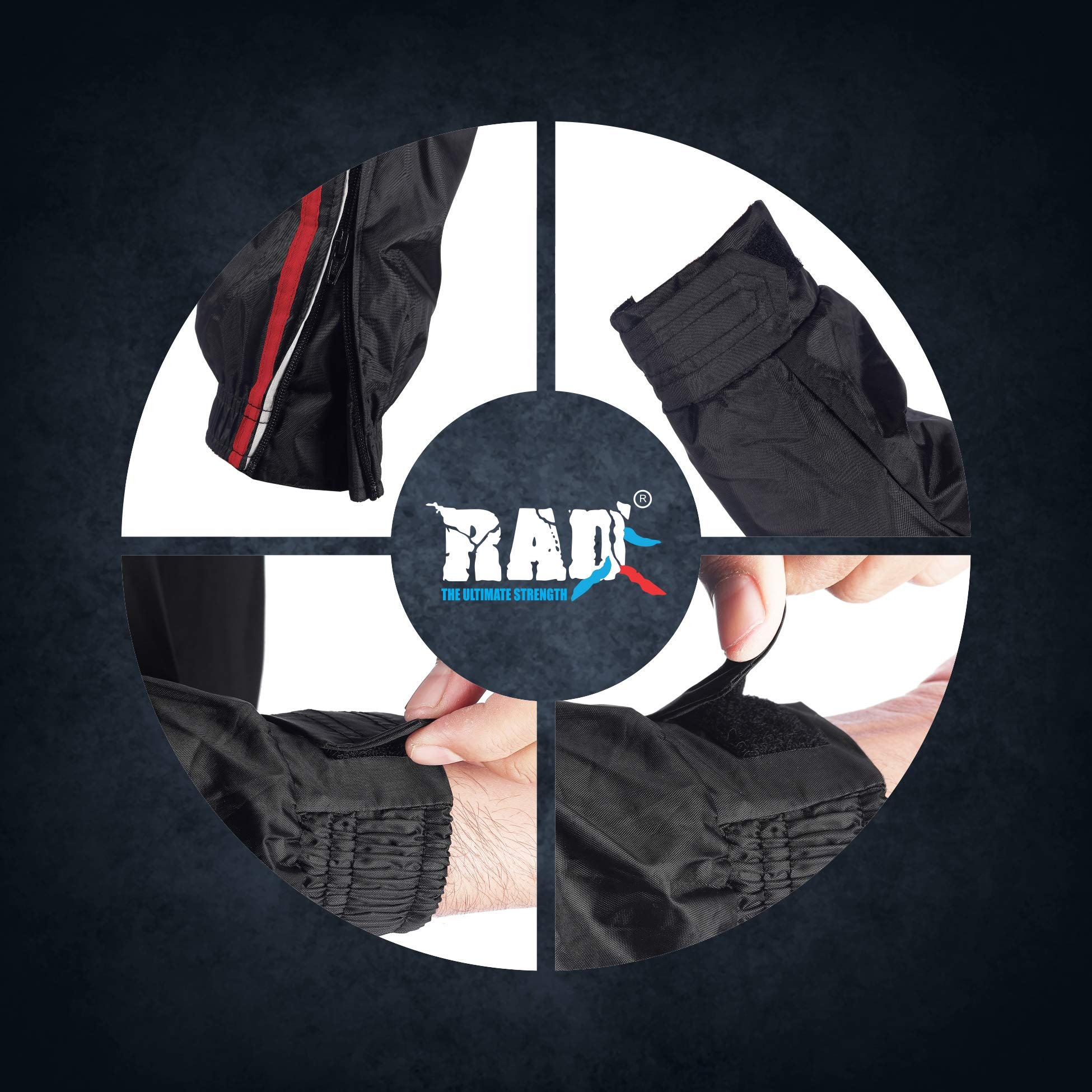 RAD Sauna Suit for men & women weight loss - Workout Sweat Suits with Hood - Fat Burning Suit - Boost Fat Burn (Red, Large)