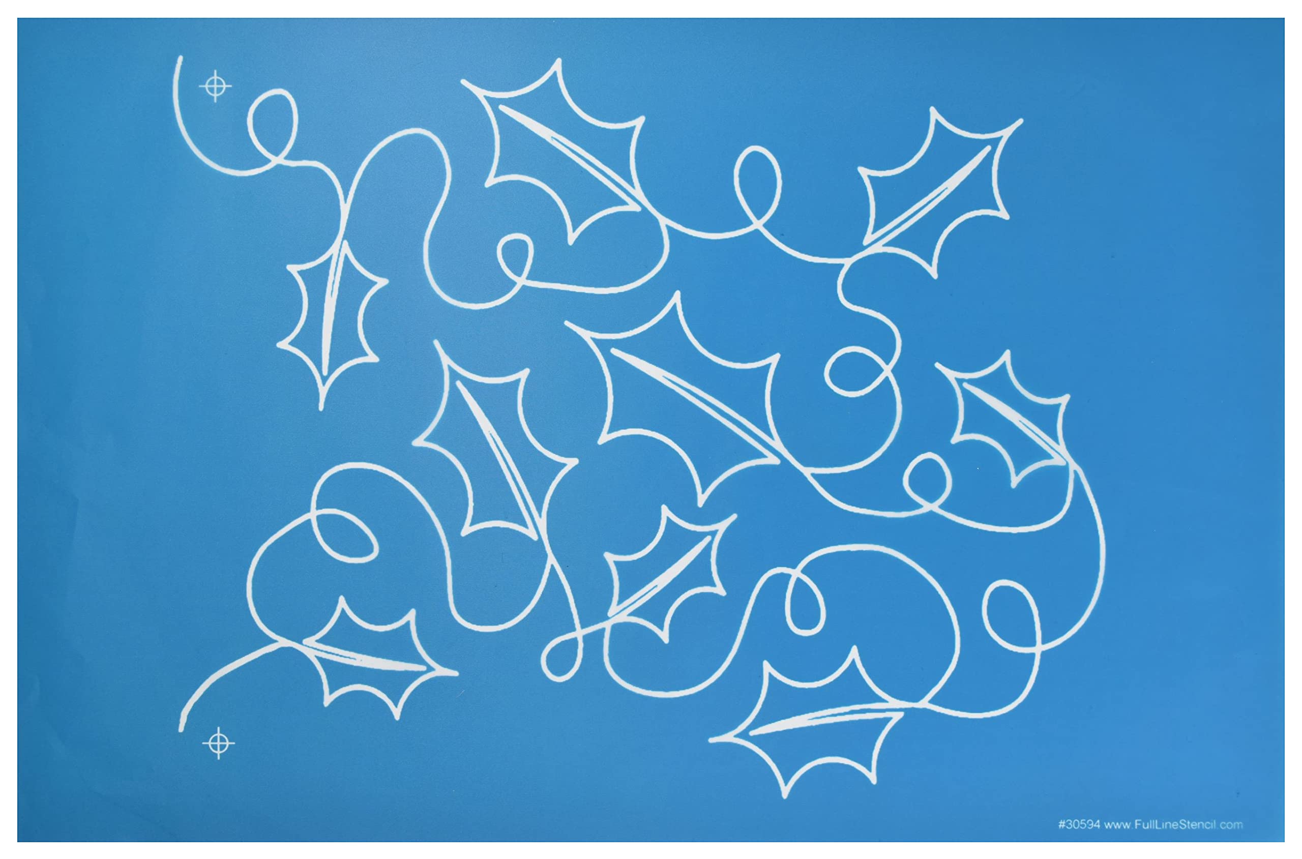 Full Line Stencil - Holly Background Large - Edge to Edge Stencil, Continuous Line Template for Free Motion Quilting, Domestic Machine Quilting, Hand Quilting, Long-Arm Quilting (30594)