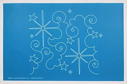 Full Line Stencil - Christmas Star - Edge to Edge Stencil, Continuous Line Template for Free Motion Quilting, Long-Arm Quilting (60041)