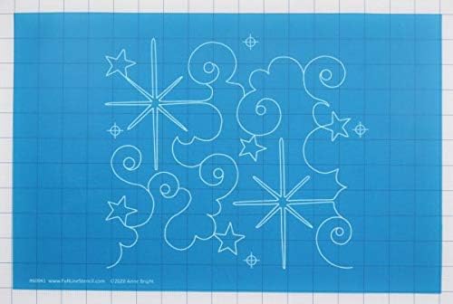 Full Line Stencil - Christmas Star - Edge to Edge Stencil, Continuous Line Template for Free Motion Quilting, Long-Arm Quilting (60041)