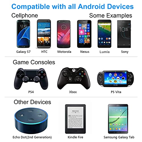 CLZWiiN Short Micro USB Cable (6 Pack 1FT White), Android Phone Charger Cord, High Speed Charging and Sync Data Cables for Charging Station, Smartphone, Power Bank and More