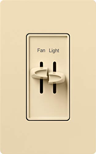 Lutron Skylark 3-Speed Combination Fan and Light Control, 1.5 Amp, Single-Pole, S2-LFSQ-IV, Ivory