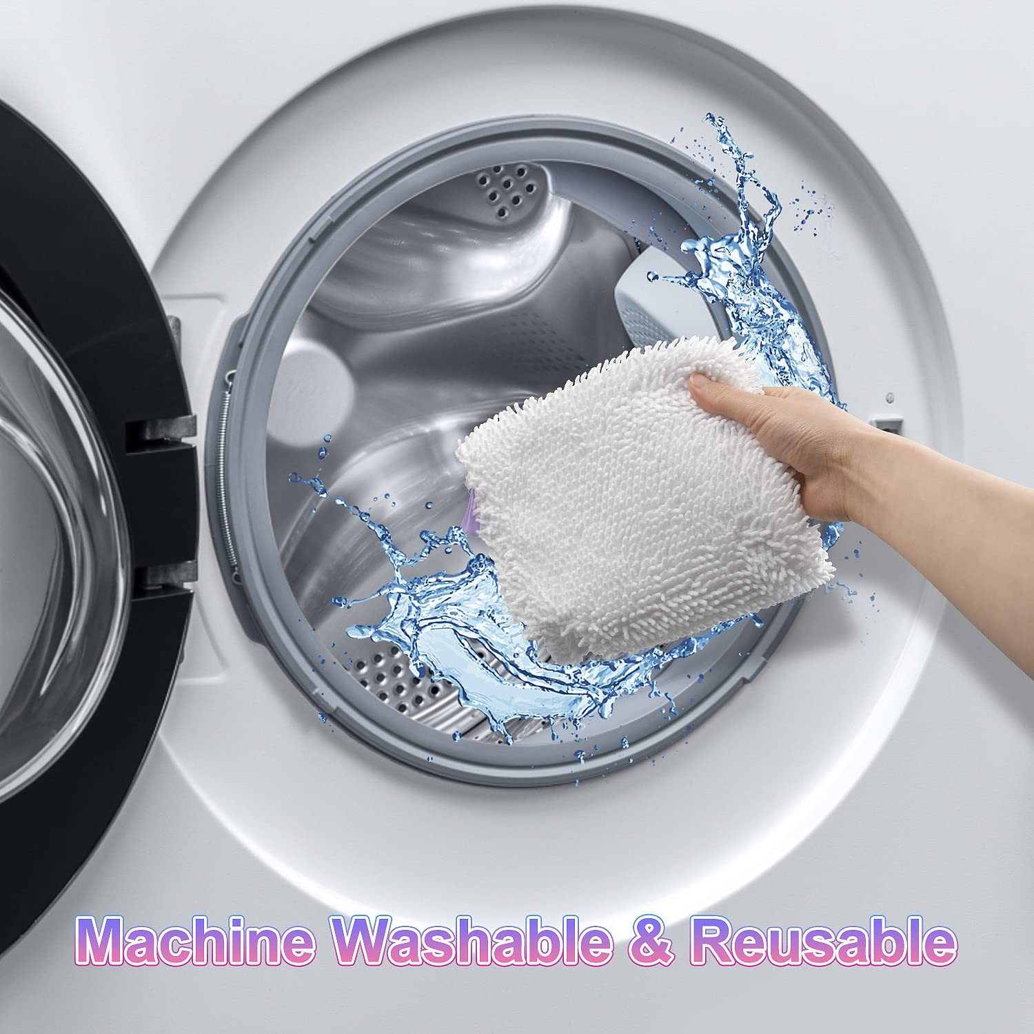 Steam Mop Replacement Pads for Shark Steam Mops S3500 Series S3501 S3601 S3550 S3901 SE450 S3801CO S3601D S2901 S2902 Steam Pocket Mop Pads Floor Cleaning Microfiber Reusable for Shark Mop Pads,6 Pack