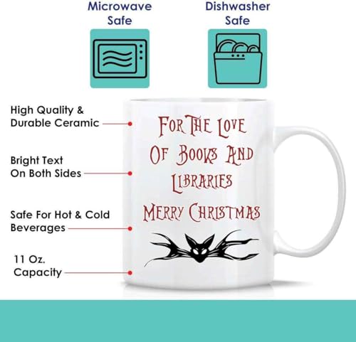 Unique Librarian Gift, Ideal Christmas Present for Book Lovers - Library Tree Sweat on 11 Oz White Ceramic Coffee Mug