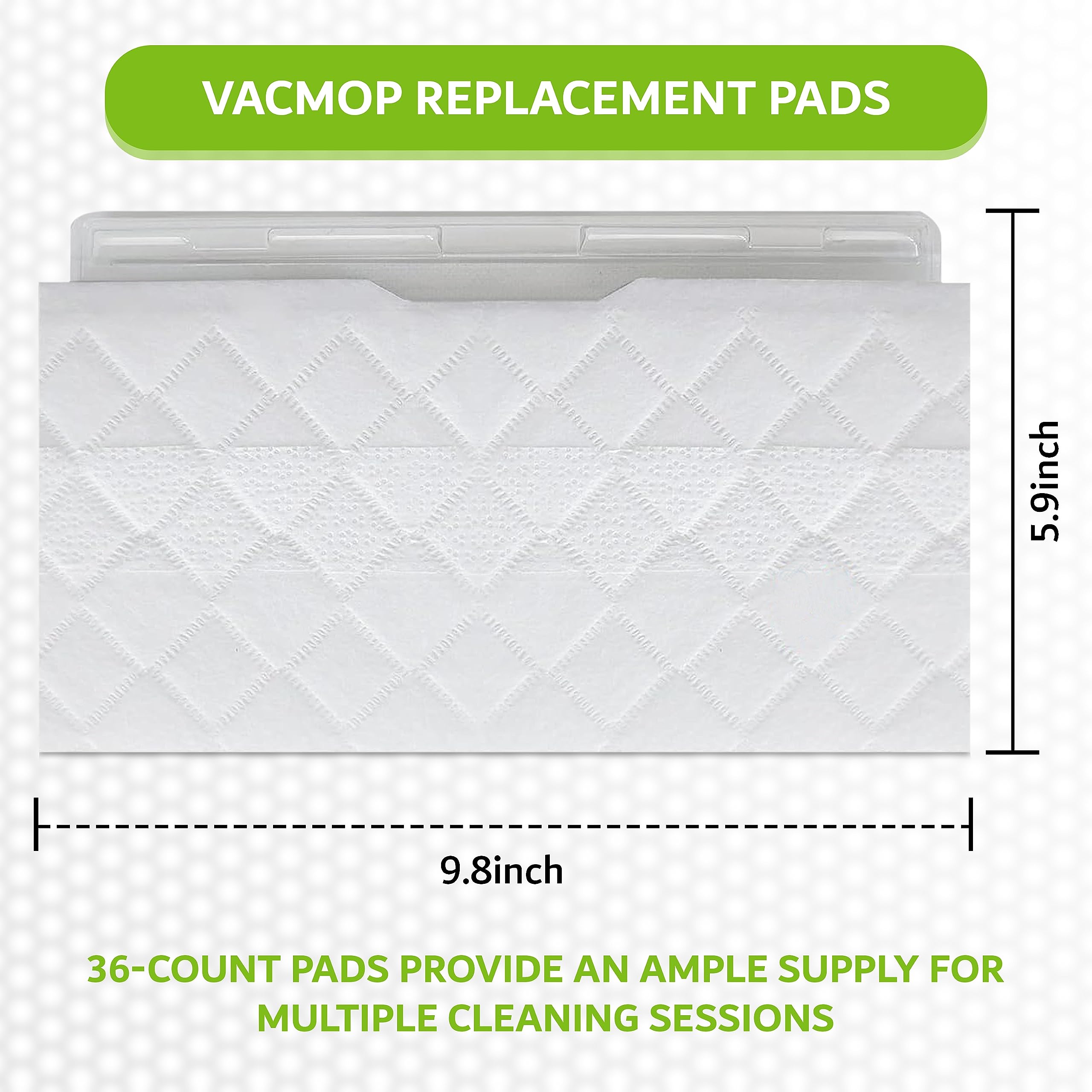 Volca Spares Compatible with Shark Vacmop Replacement Pads, for Shark mop vac Pads, 36 Count Vacmop Pads Refills for VM252 VM250 VM200, for use with Shark Vac Mop Pads Refills