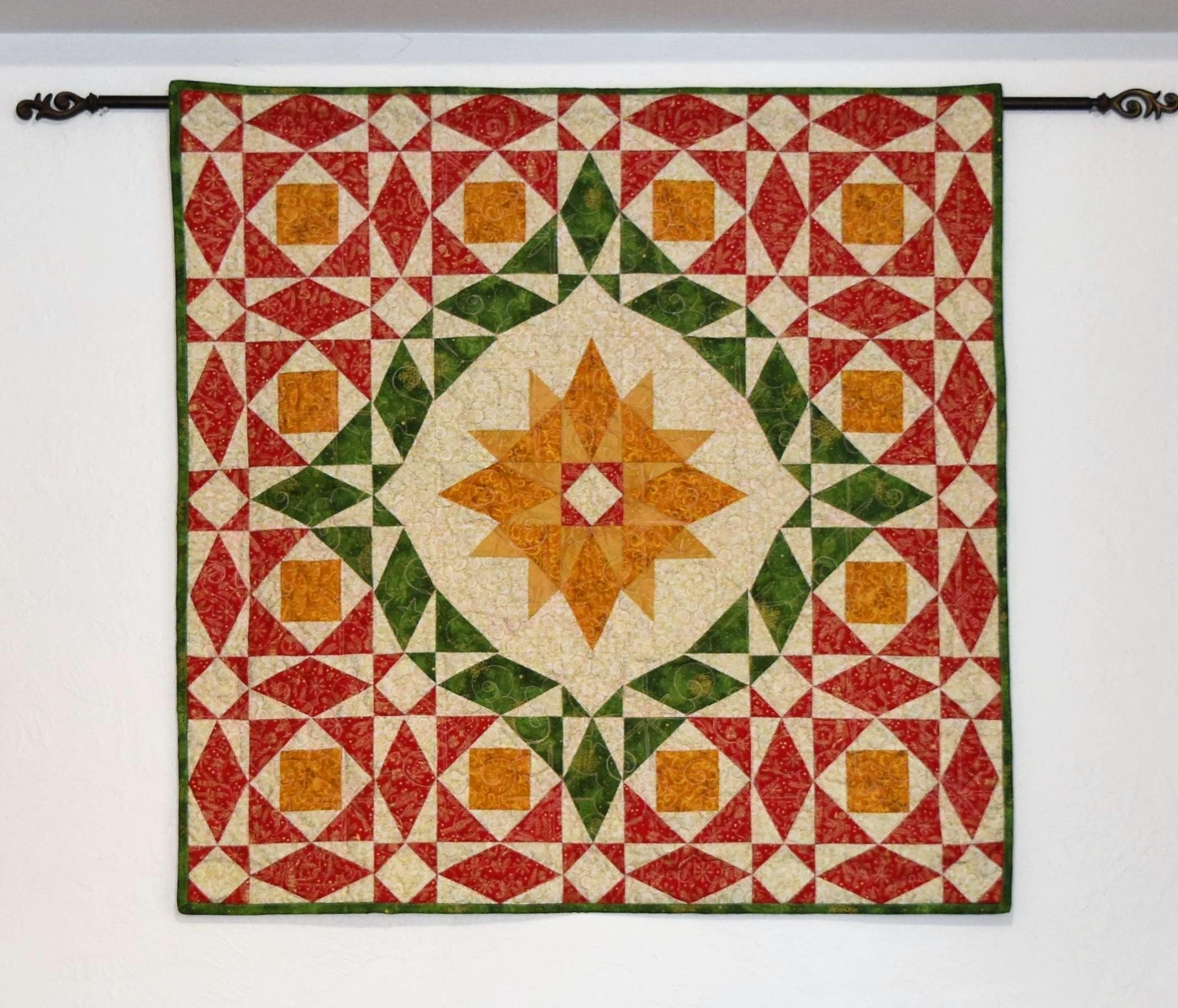 Full Line Stencil - Christmas Star - Edge to Edge Stencil, Continuous Line Template for Free Motion Quilting, Long-Arm Quilting (60041)