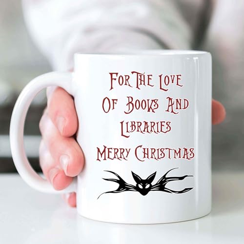 Unique Librarian Gift, Ideal Christmas Present for Book Lovers - Library Tree Sweat on 11 Oz White Ceramic Coffee Mug