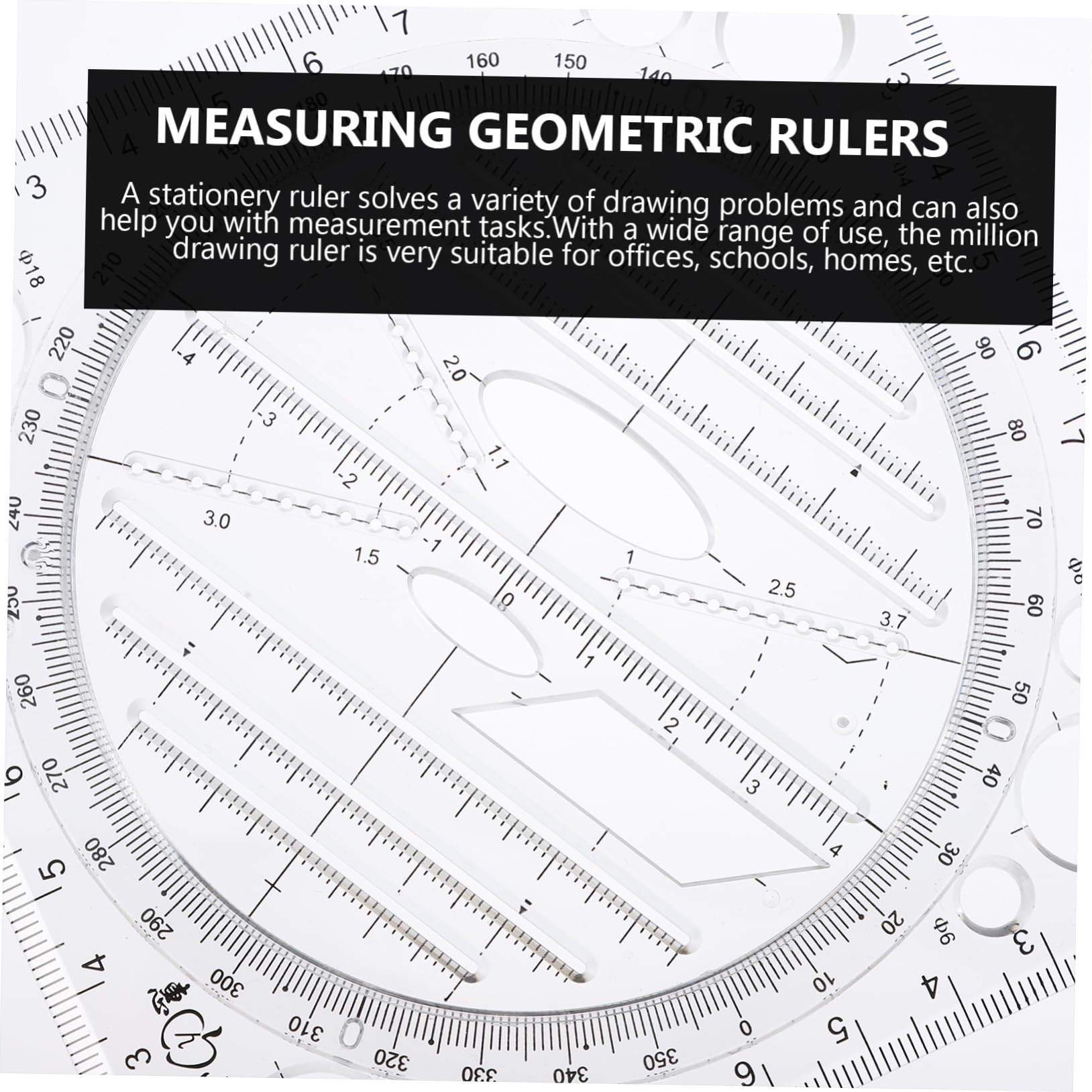 STOBOK 1pc Drawing Millions of Feet Drawing Ruler Architectural Templates Architect Scale Patchwork Ruler Interior Design Ruler Transparent Quilting Ruler Child Plastic Curve Limiter