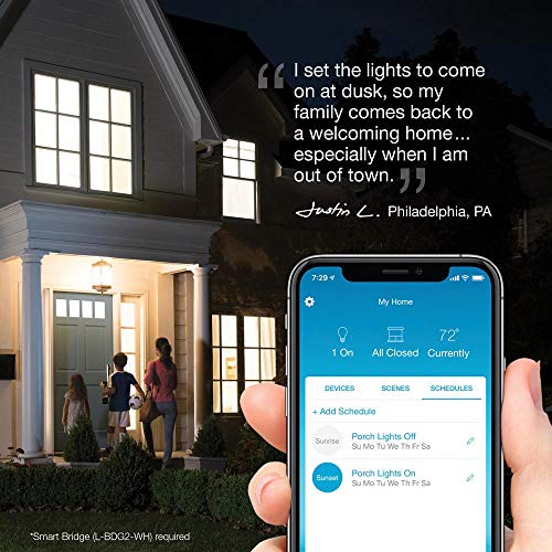 Lutron Caséta Smart Dimmer Switch for ELV+ Bulbs, 250W LED, PD-5NE-WH, White
