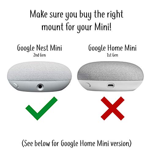 The Nest Mini Easy Genie Mount 2nd Gen 2019: The Simplest and Cleanest Outlet Wall Mount Hanger Stand for New Google Nest Mini - No Cord Wrapping Required - Designed in USA (White)