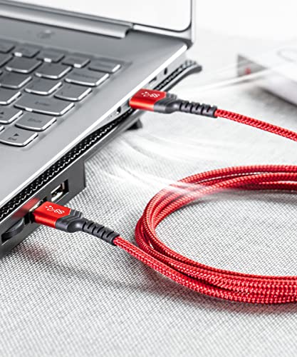 JSAUX USB to USB Cable, USB 3.0 A to A Male Cable 2 Pack(3.3ft+6.6ft) USB Male to Male Cable Double End USB Cord Compatible for Hard Drive Enclosures, DVD Player, Laptop Cooler and More (Red)