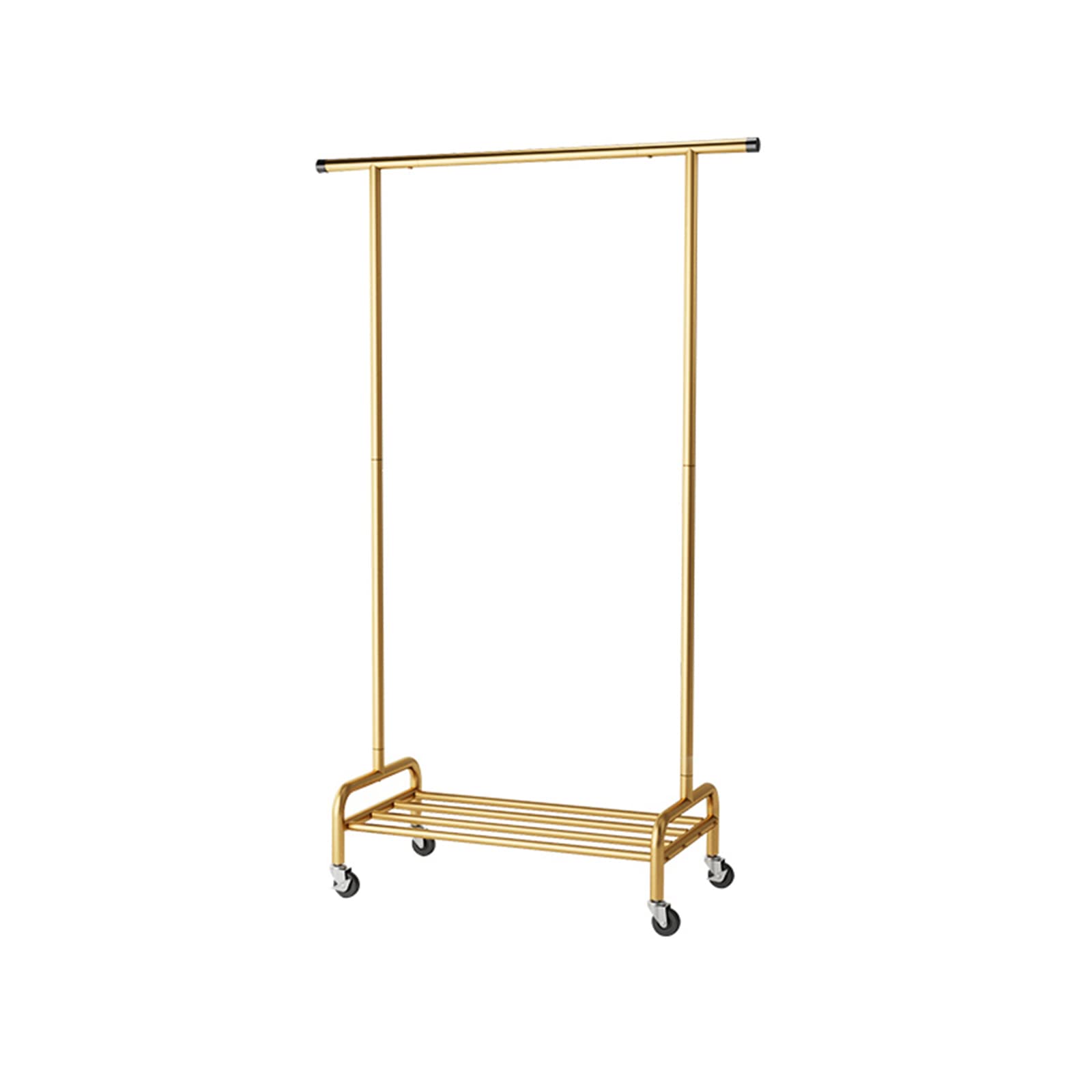 Metal Clothes Rail, Heavy Duty Clothes Rail with 1 Storage Shelf and 1 Clothe Rail, Garment Rail with Wheels, Black/Gold,60/80 * 40 * 160cm(Size:60 * 40 * 160CM,Color:Gold)