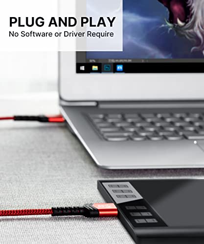 JSAUX USB to USB Cable, USB 3.0 A to A Male Cable 2 Pack(3.3ft+6.6ft) USB Male to Male Cable Double End USB Cord Compatible for Hard Drive Enclosures, DVD Player, Laptop Cooler and More (Red)