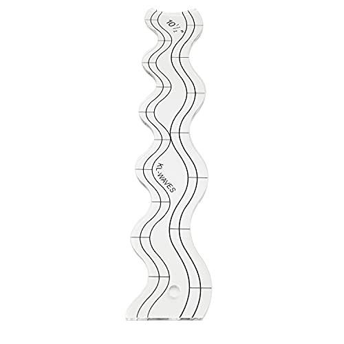 YICBOR Wave Edge Quilting Ruler Template - Clear Wave Quilter's Ruler for Domestic Sewing Machine